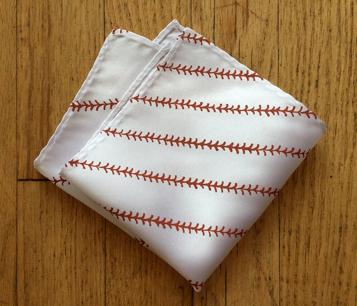 Baseball pocket square. Baseball stitching handkerchief. | Etsy