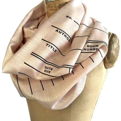 Book Scarf. Library Check Out Card Scarf. Date Due Linen Weave - Etsy