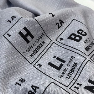 Periodic Table Scarf. Periodic Table of the Elements, Science Print ...