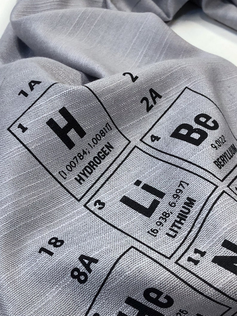 Periodic Table Scarf. Periodic Table of the Elements Science - Etsy