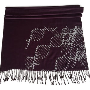 DNA Scarf. DNA Double Helix, Silkscreened Bamboo Pashmina. Science ...