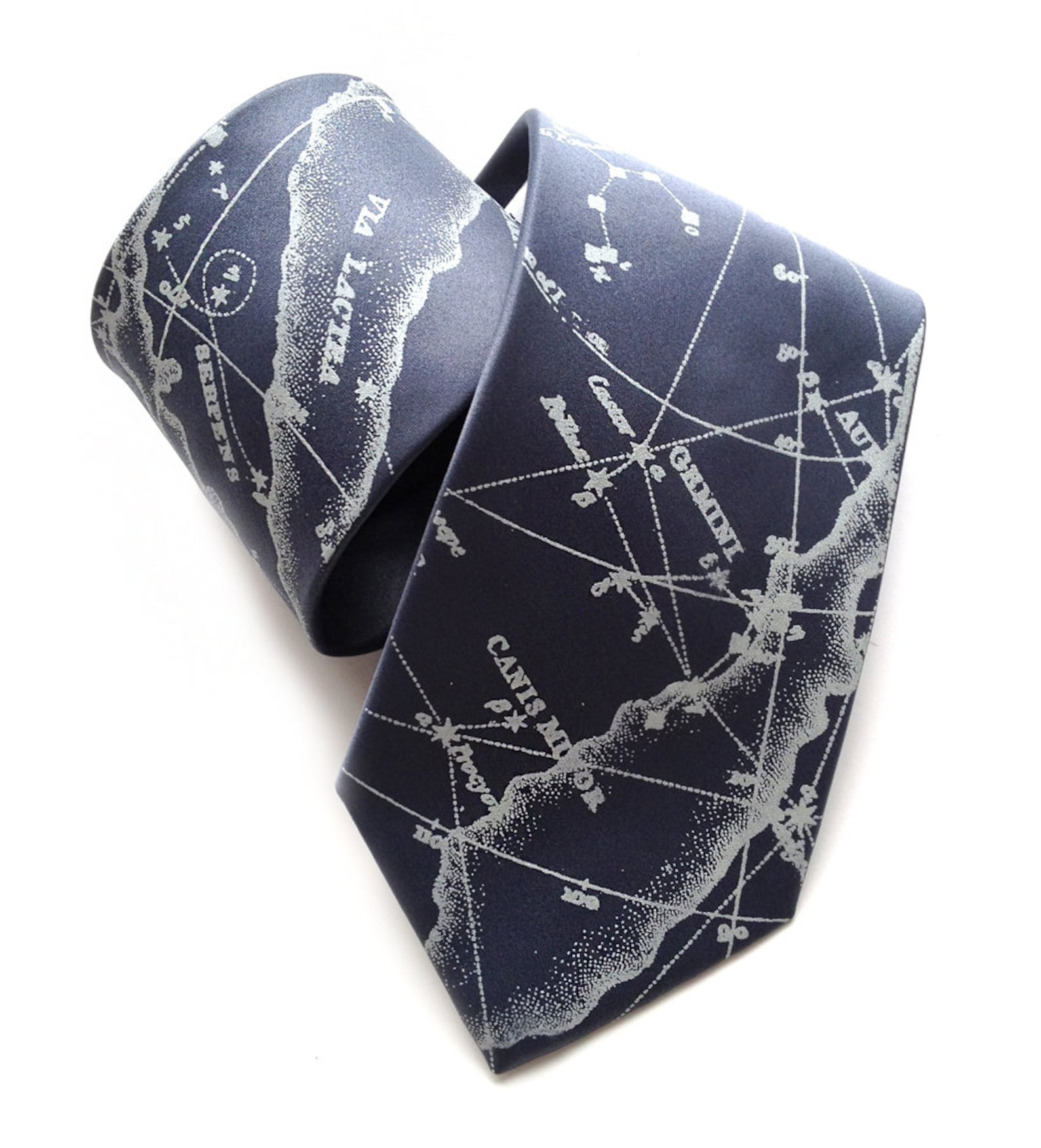Dark Gray Constellation Necktie. Milky Way Star Chart Tie. Ice | Etsy