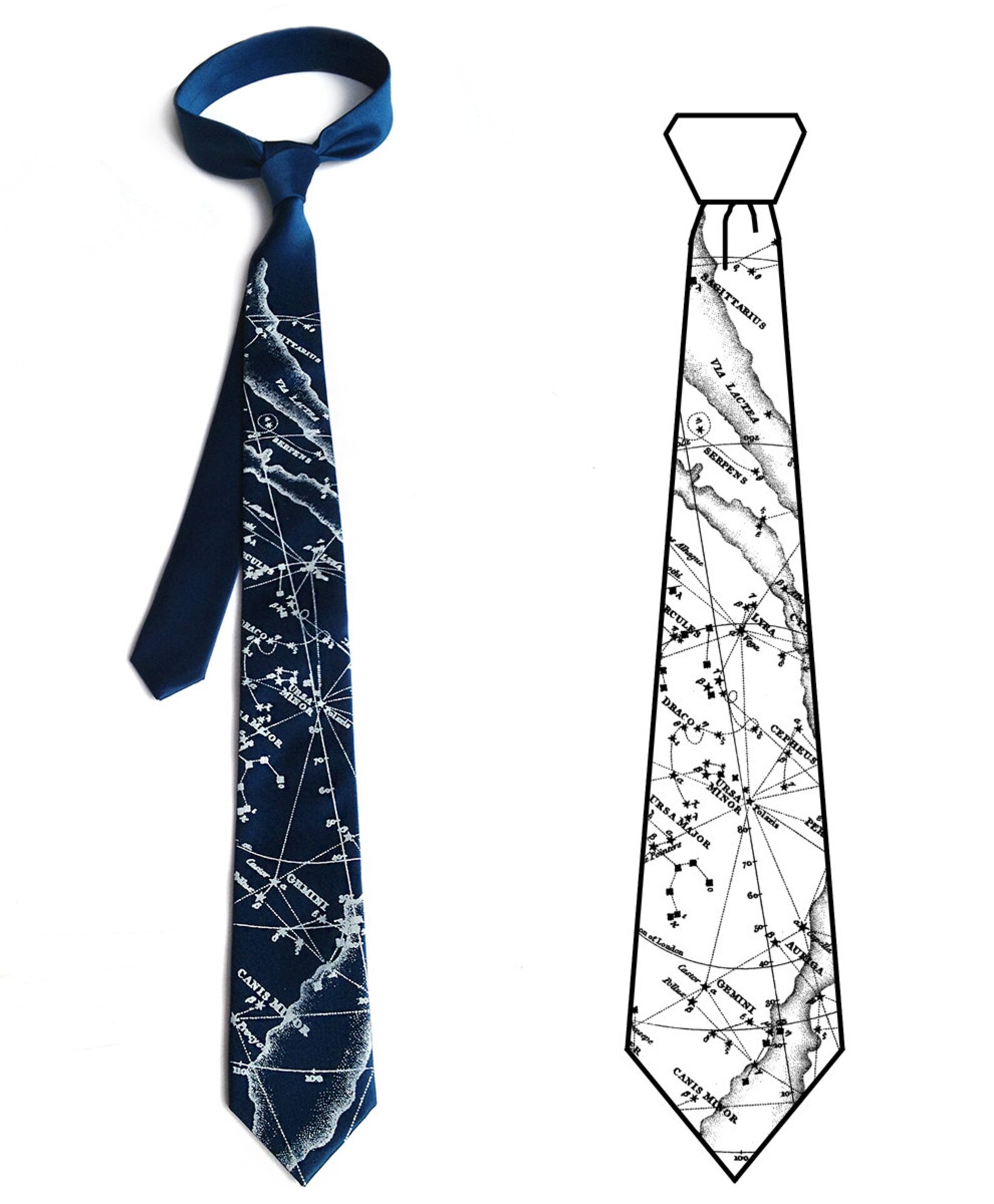 Star Chart Necktie. Milky Way Constellation Tie. Men's Celestial Tie ...