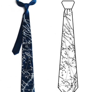 Star Chart Necktie. Milky Way Constellation Tie. Men's Celestial Tie ...
