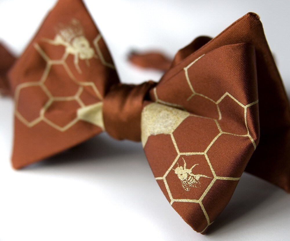 Honey Bee Bow Tie Self Tie Men's Bow Tie. Save the Bees - Etsy