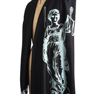 Lady Justice Scarf Law Gift. Scales of Justice Fringed - Etsy