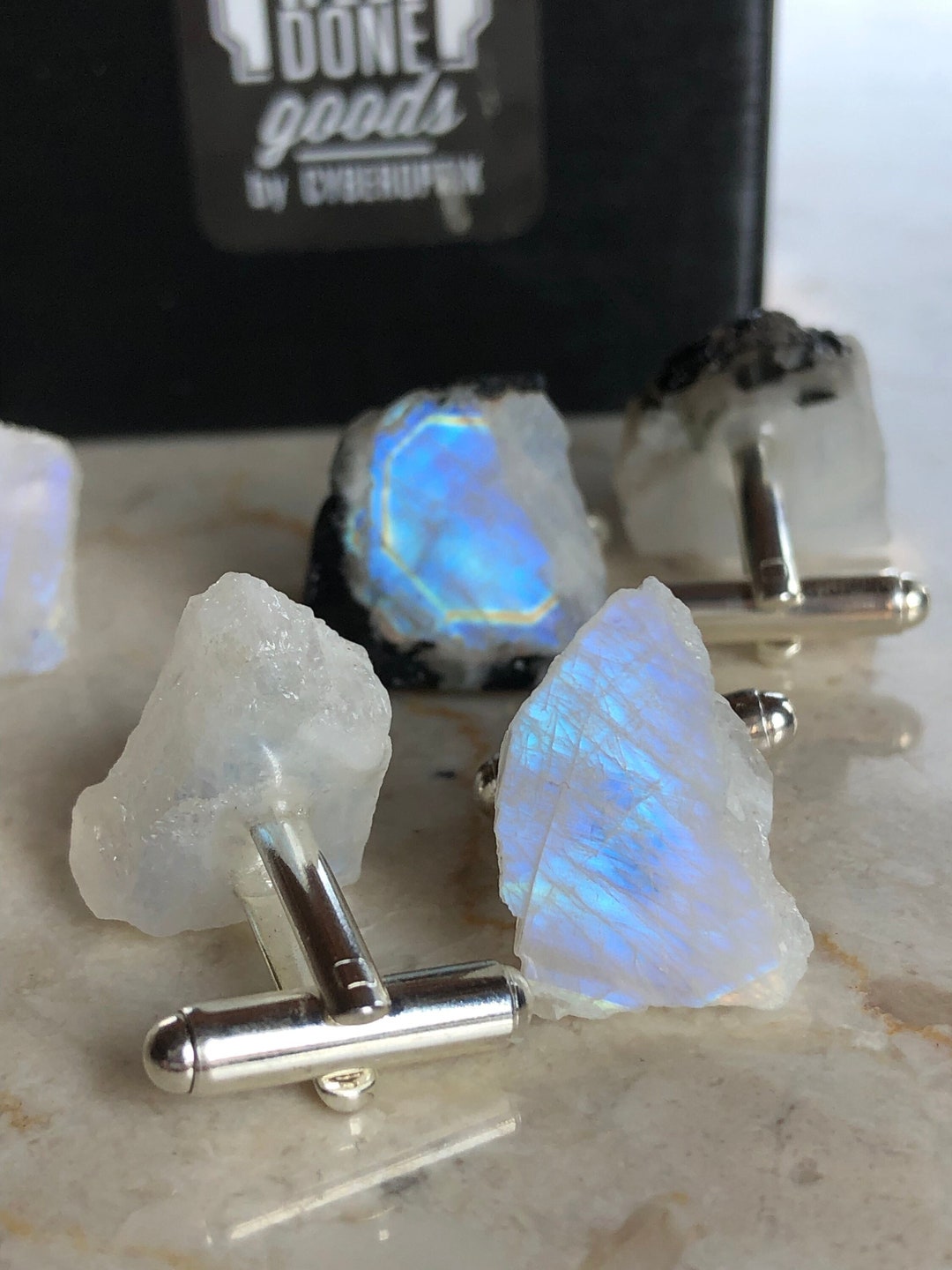 Rainbow Moonstone Cufflinks. Polished Moonstone Slice, Wedding ...