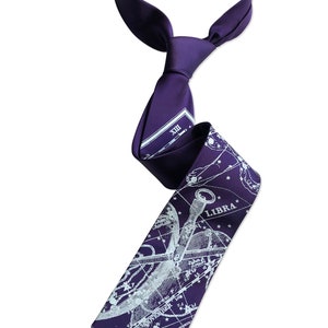 Libra Zodiac Necktie. Scales Constellation Star Chart Men's Tie ...