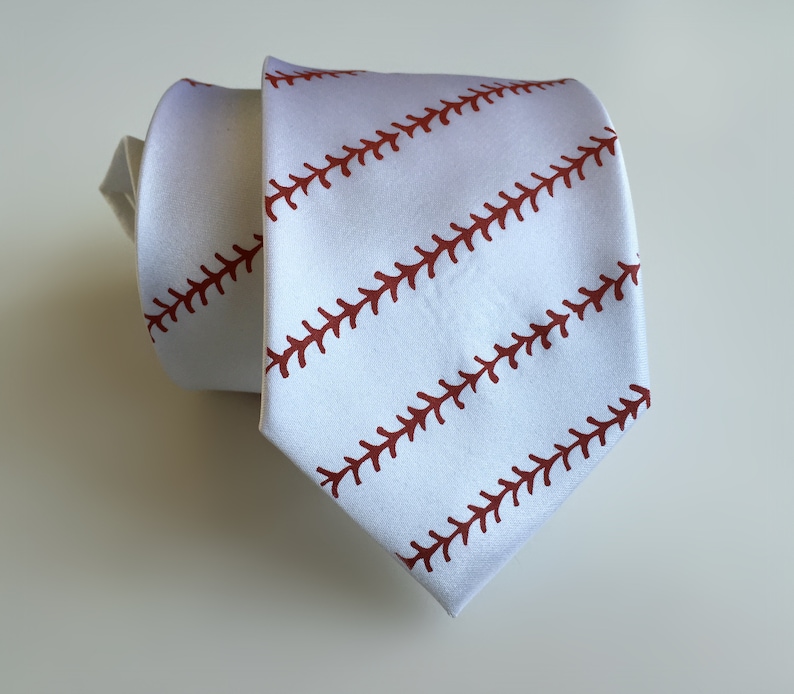 Baseball Necktie. Baseball stitching men's tie. Gift for | Etsy