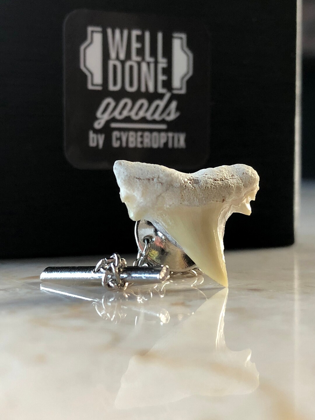 Fossil Shark Tooth Tie Tack. Scuba Diver Gift, Florida Wedding, Beach ...