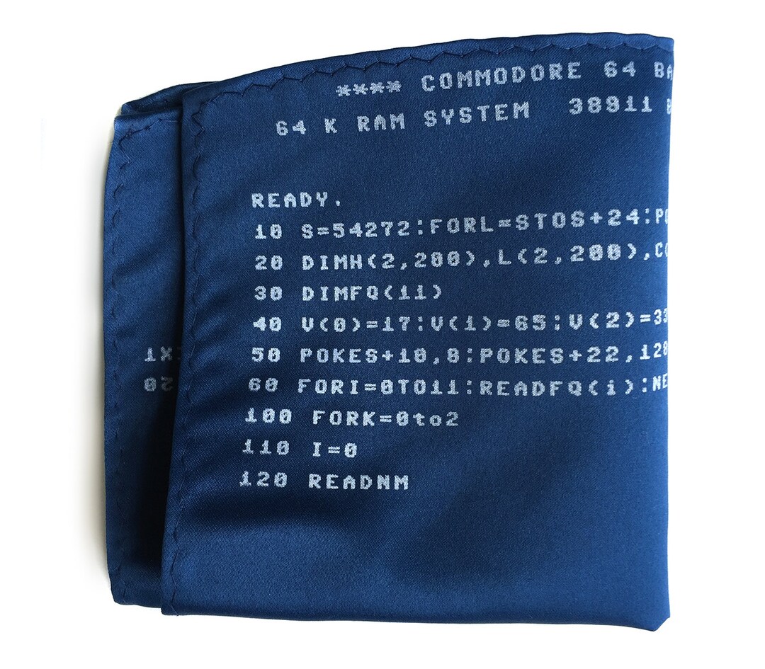 Commodore 64 Pocket Square. BASIC Code C64 Men's Pocket Square ...