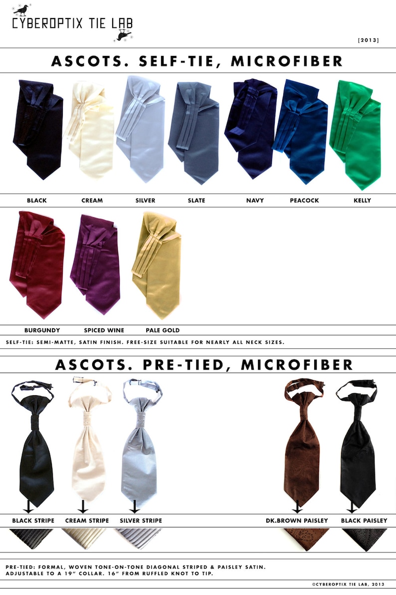 Poppy Cravat Tie, Wedding Ascot Tie. Ascots for Men, Self Tie Mens ...