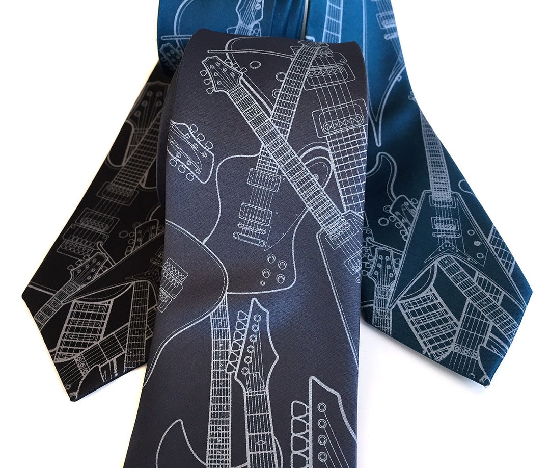 Guitar Tie. Electric Guitar Necktie. Musician Tie. Metal, Rock and Roll ...