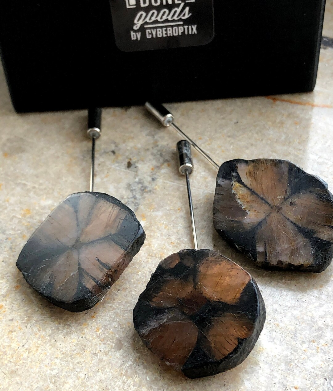 Chiastolite Lapel Pin. Andalusite, Cross Stone Brooch Pin. Stone ...