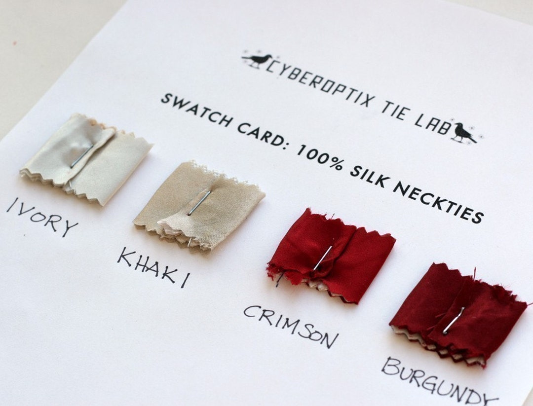 8 SILK Tie Fabric Only Swatch Sample. Color Matching Card for Custom ...