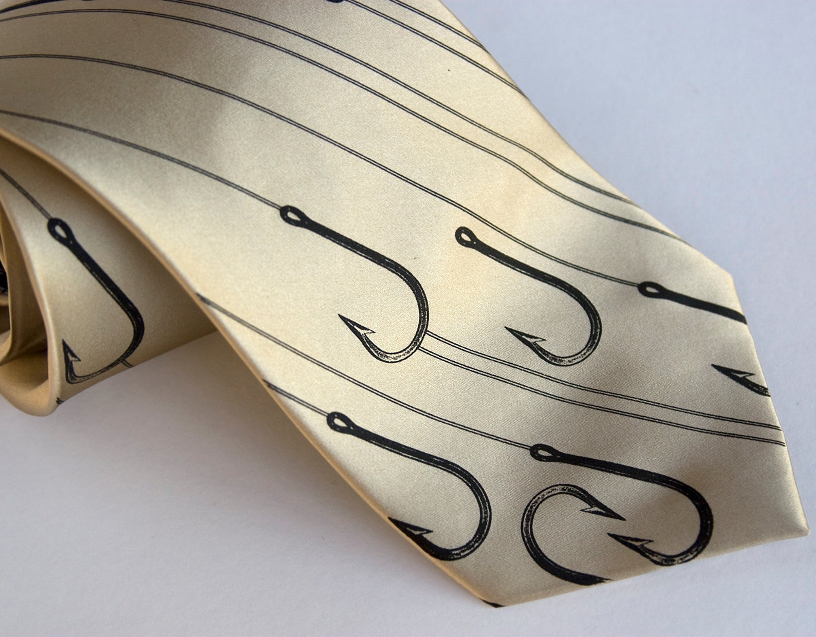 Fish Hook Necktie Fly Fishing Gift Fish Tie. Fisherman's | Etsy