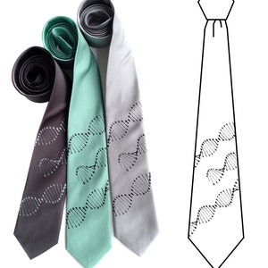 DNA Tie. DNA Double Helix, Mens Silk Necktie. Molecular Biologist ...