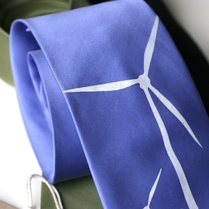 Wind Turbine Tie, Men's Silk Necktie. Windmill Tie. Ecology, Clean ...