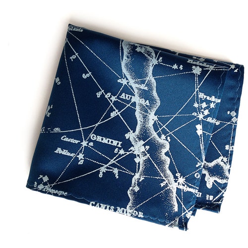 Constellation Pocket Square. Milky Way Galaxy Screenprinted - Etsy