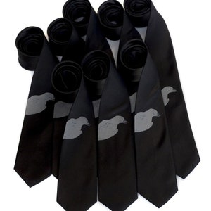 Raven Necktie. Black Bird, Crow Tie. Edgar Allan Poe Gift. Goth Wedding ...