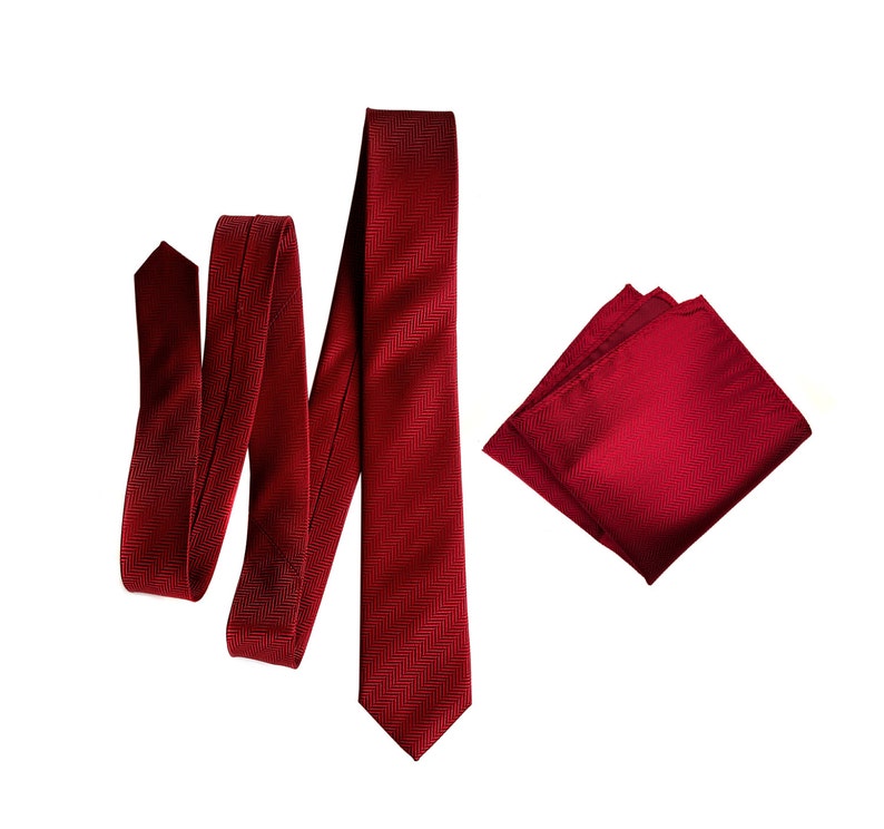 Garnet Red Tie. Woven Herringbone Silk Tie. Jewel Tone Ruby | Etsy