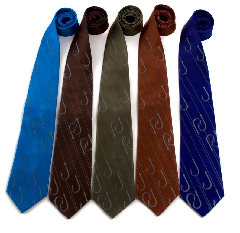 Fishing Tie, Fly Fishing. Fish Hook Necktie. Gift for Angler, Hunter ...