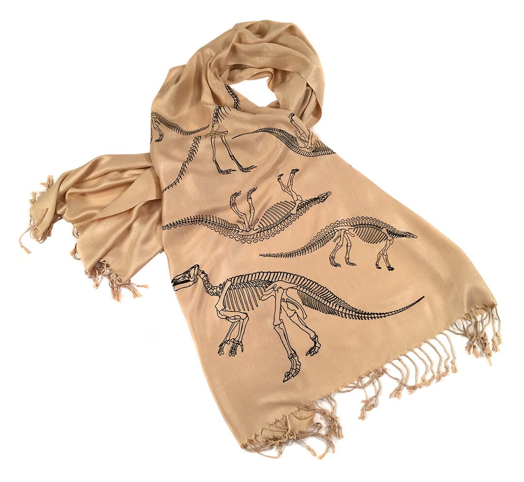 Dinosaur Scarf. Scelidosaurus Fossil Bones, Paleontology Pashmina ...