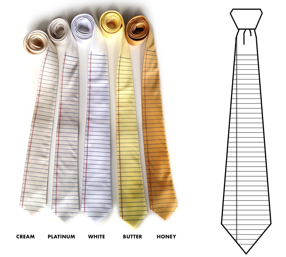 Notebook Paper Necktie. English Teacher Gift Creative Writing | Etsy