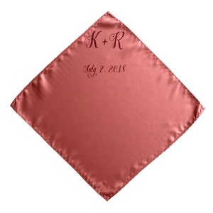 Custom Initial Wedding Pocket Square, Handwritten Pretty Script ...