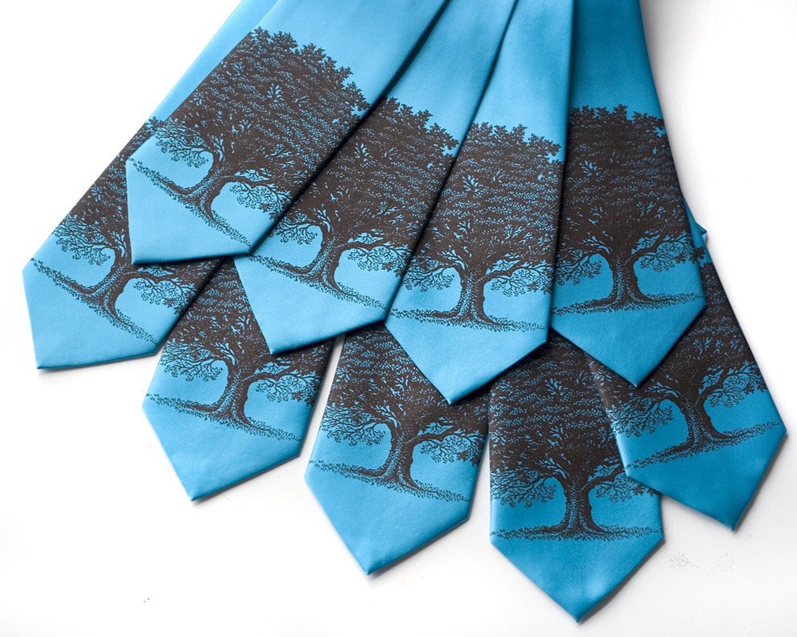 Oak Tree Necktie Men's Silk Tie. Tree Print Silkscreened | Etsy