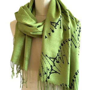 DNA Scarf. DNA Double Helix, Silkscreened Bamboo Pashmina. Science ...