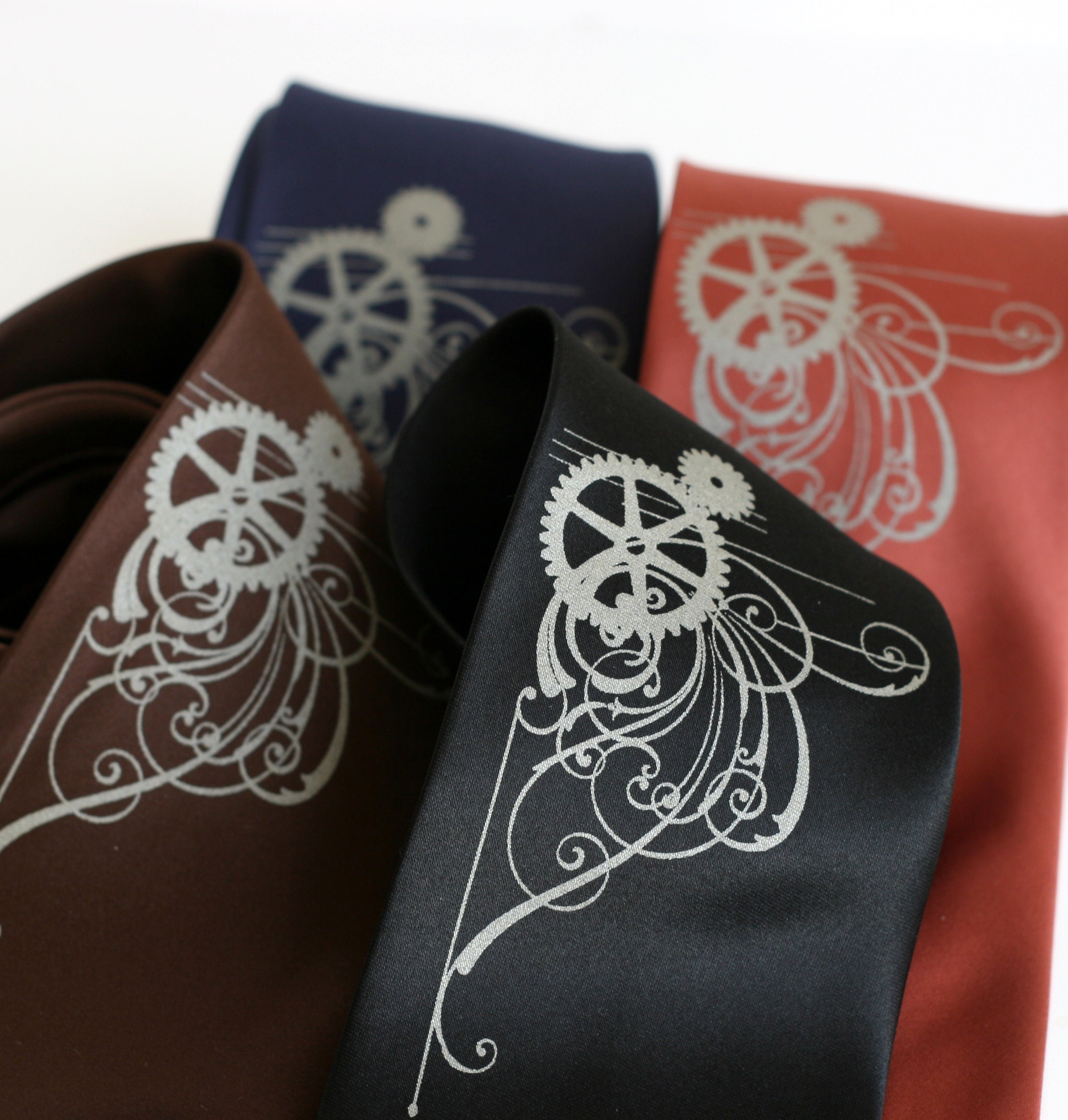 Men's Silk Tie Victorian Gears Necktie. Tie for Steampunk | Etsy