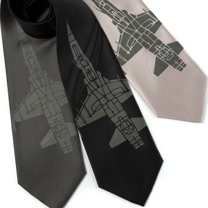 Fighter Jet Necktie. "tie Fighter" Airplane Silkscreen Tie. F-5 Jet ...