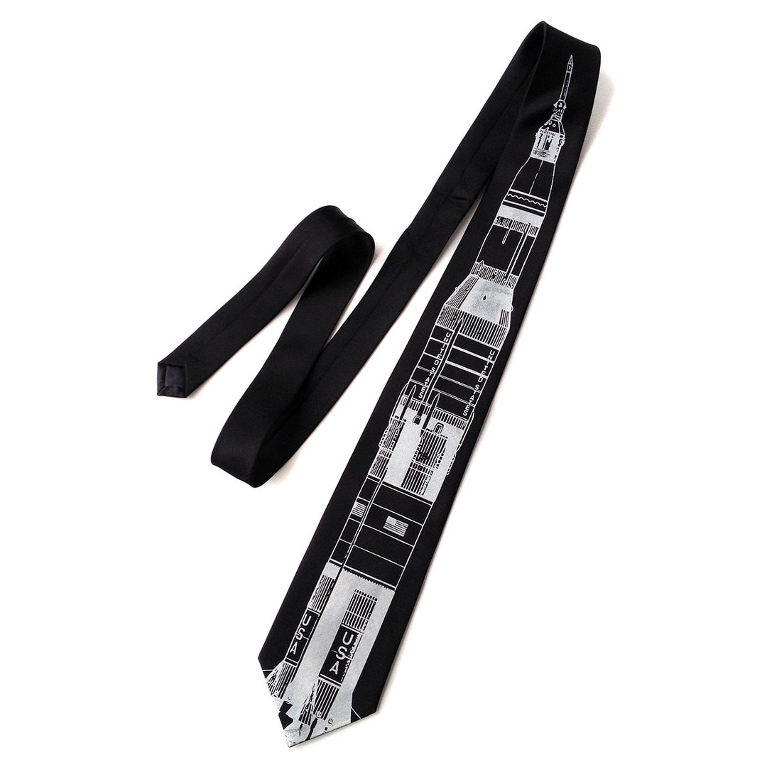 Saturn V Tie, Apollo 11 50th Anniversary. NASA Rocket Tie, Mens Silk ...