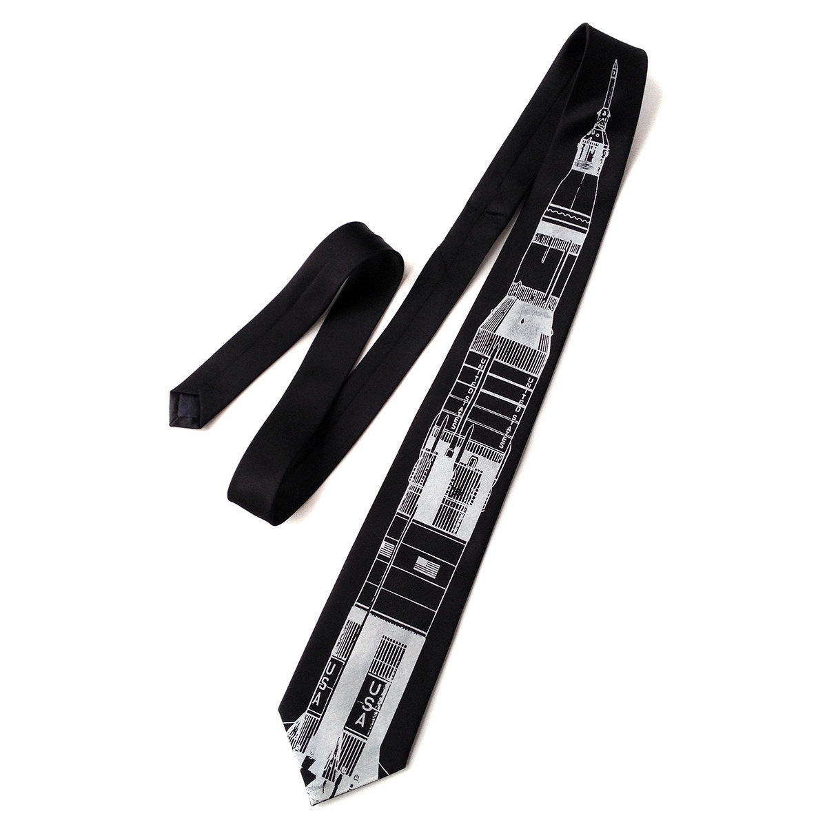Saturn V Tie, Apollo 11 50th Anniversary. NASA Rocket Tie, Mens Silk ...