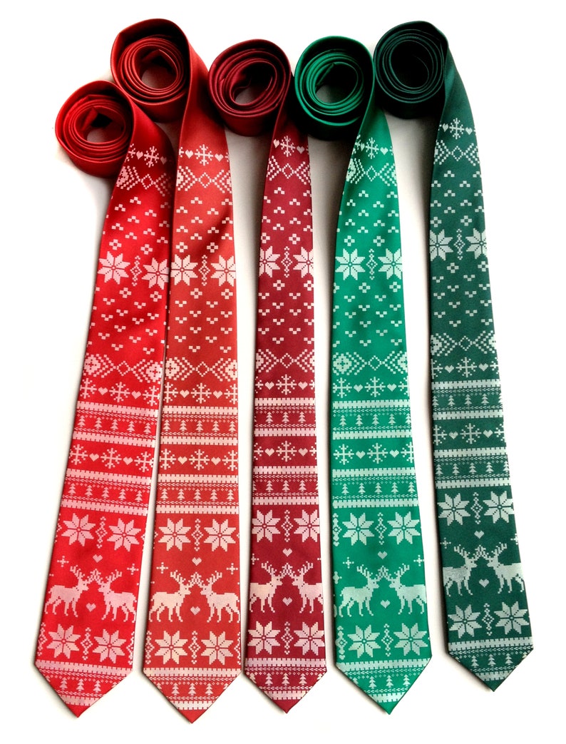 Christmas Necktie. Mens Holiday Tie Christmas Sweater Ugly - Etsy