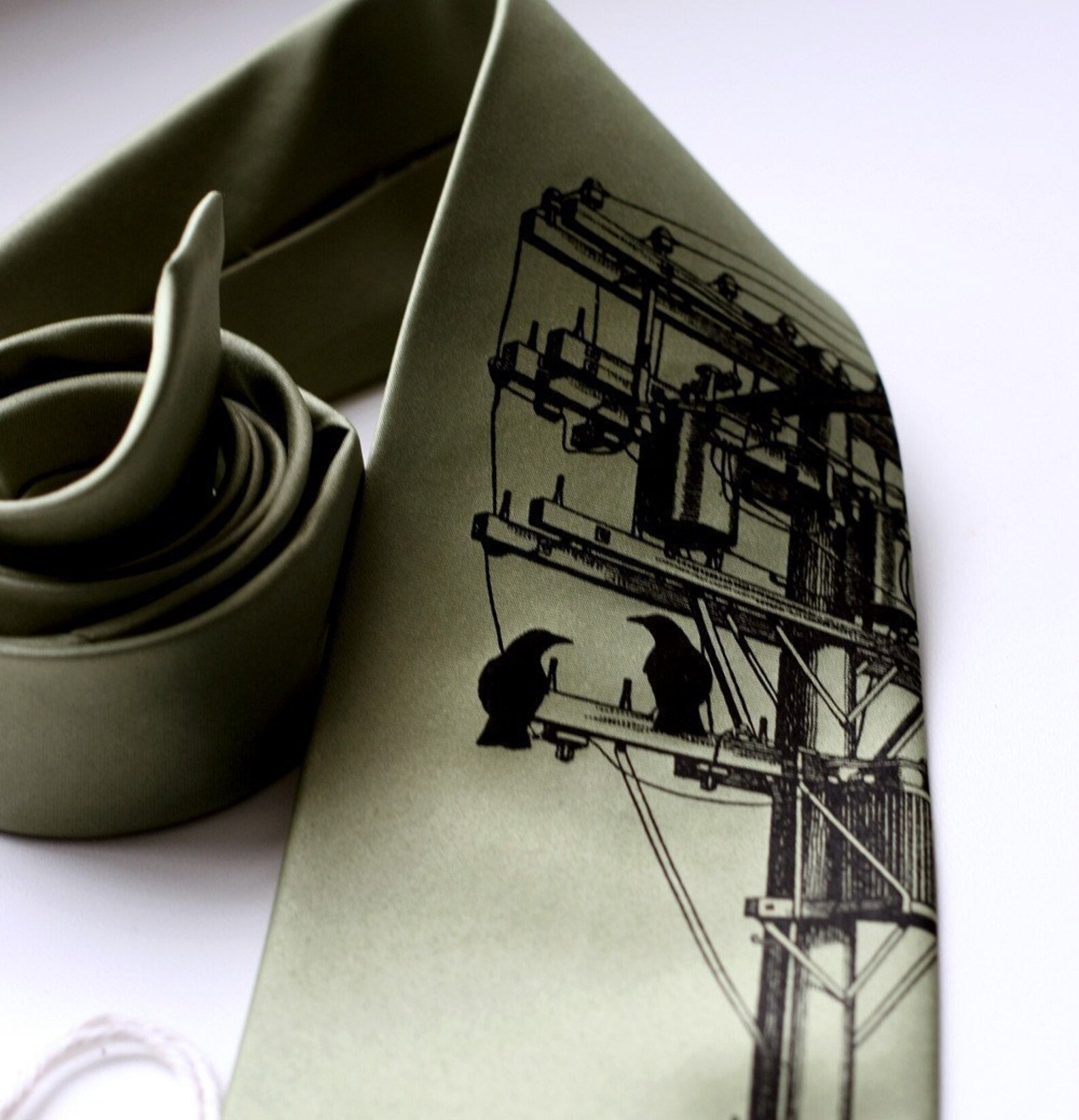 Power Lines Necktie. Transformer Electric Wires Tie. Lineman - Etsy
