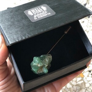 Raw Emerald Lapel Pin, Rough Emerald Crystal Brooch. Green Beryl ...