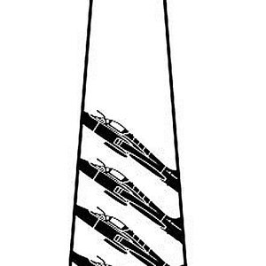 Plane Stripe Silkscreen Silk Necktie. Fighter Jet Print. Steel Blue Ink ...