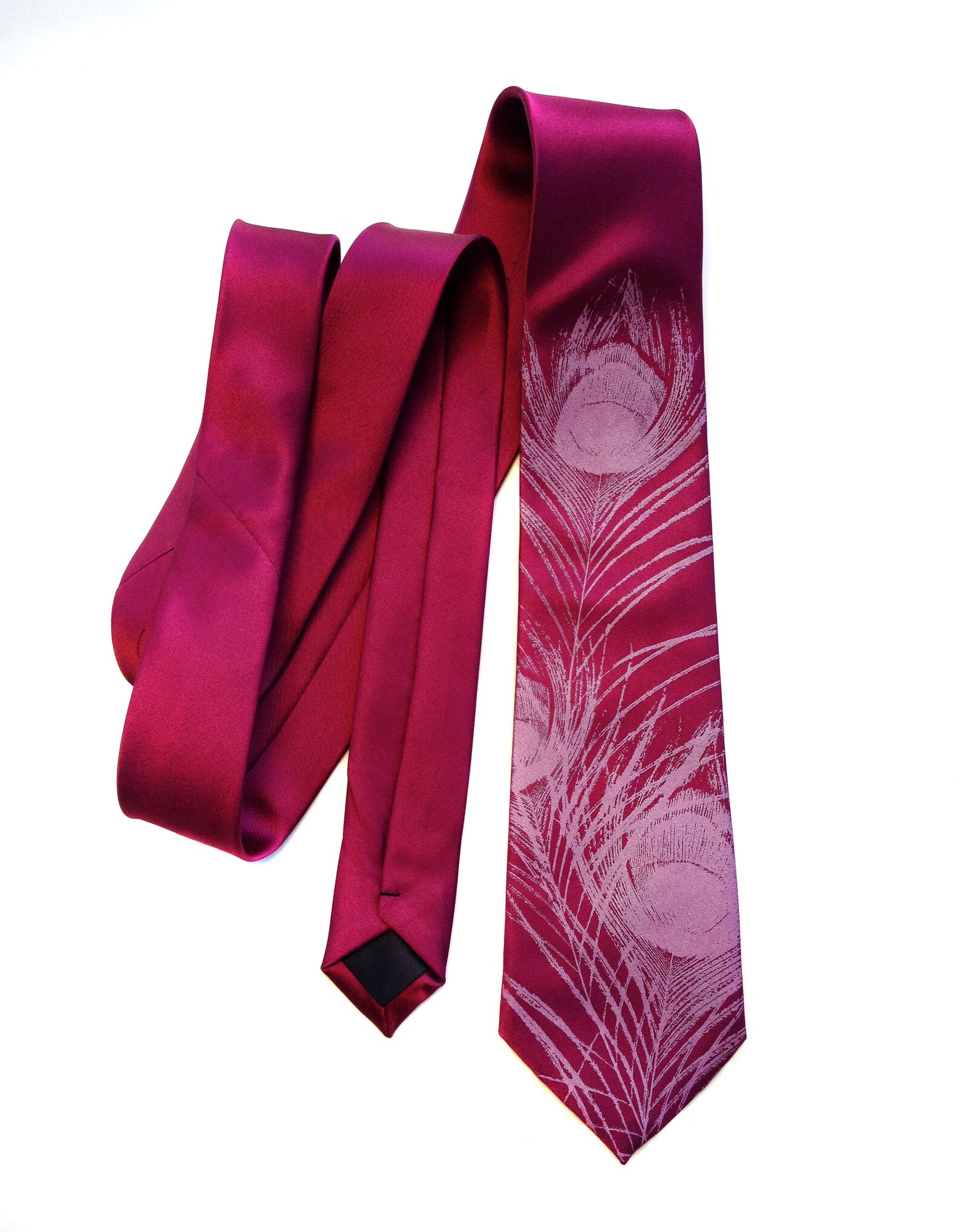 Peacock Feather Tie men's silk necktie. Bird Feather | Etsy