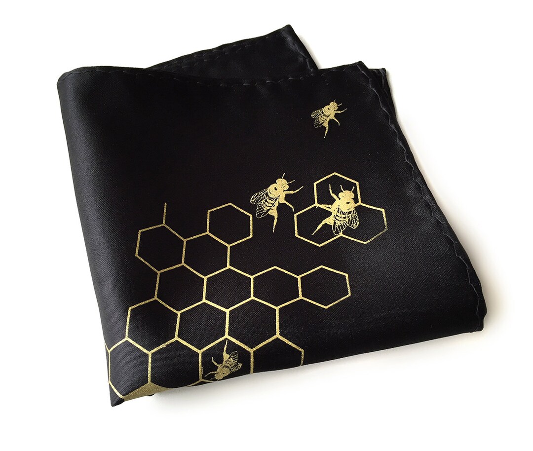 Bee Pocket Square, Bee Hive Pocket Square. Honey Bees, Bee Gifts ...