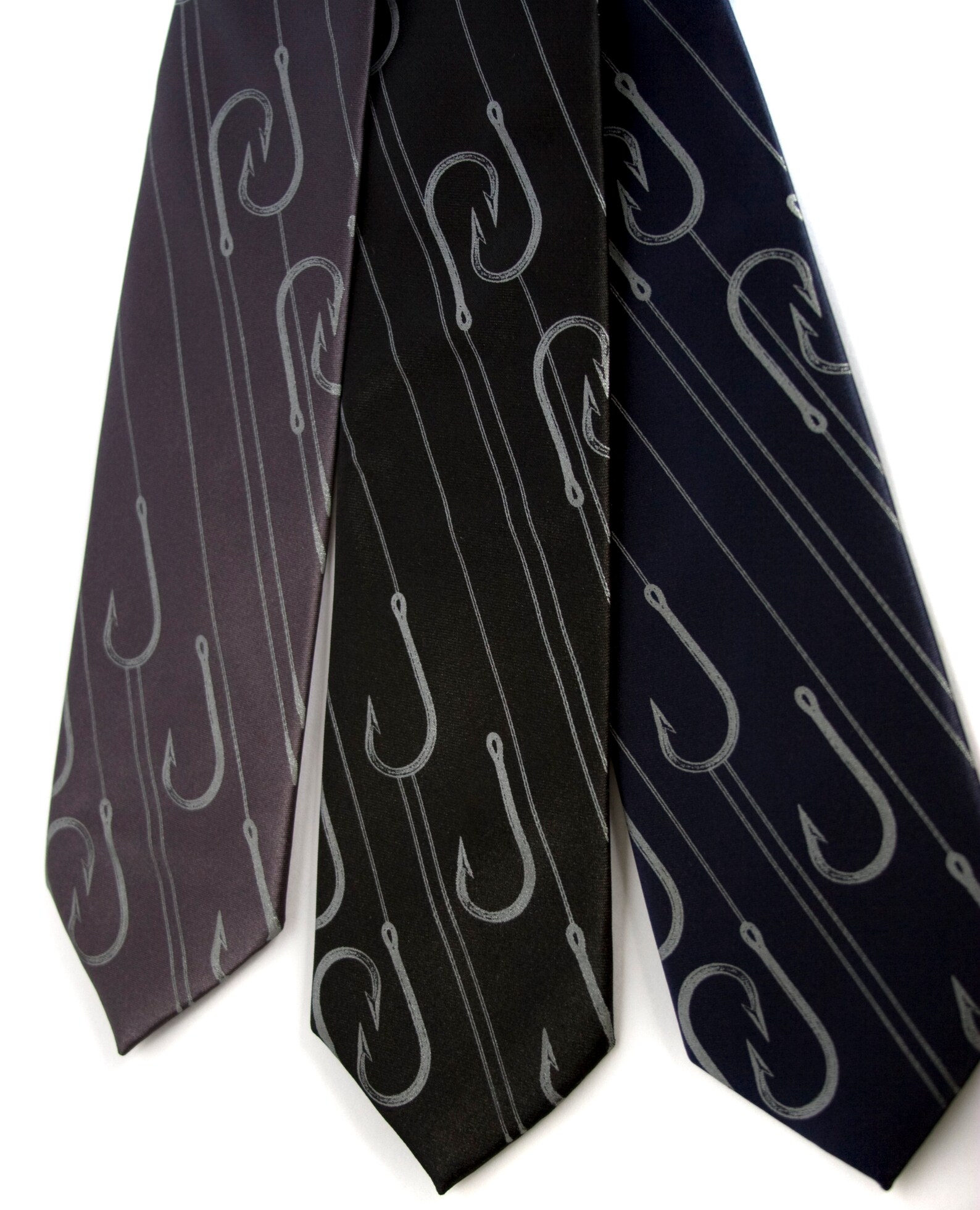 Fish Hook Necktie Fly Fishing Gift Fish Tie. Fisherman's | Etsy