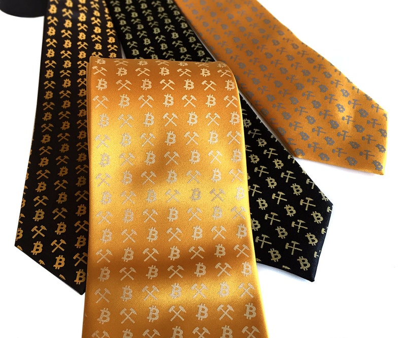 Bitcoin Necktie BTC Crypto Men's Tie Internet Money Cryptocurrency ICO ...