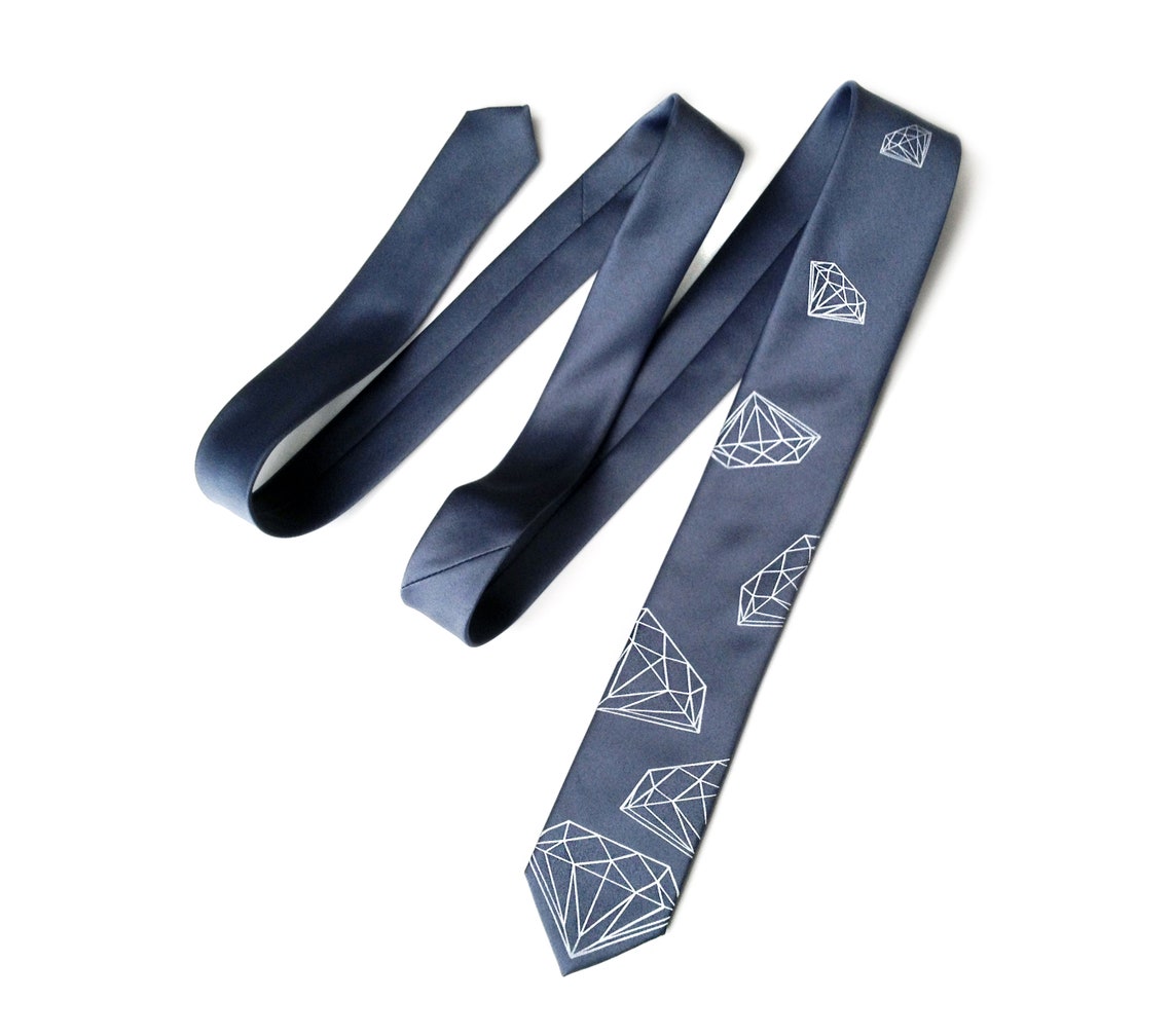 Diamond Tie mens silk necktie. Geometric jewel diamond | Etsy