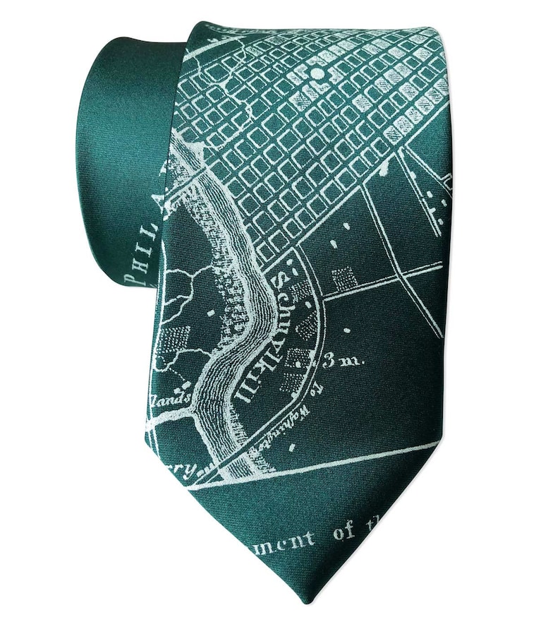 Philadelphia City Map Necktie. City of Philadelphia Map Tie ...