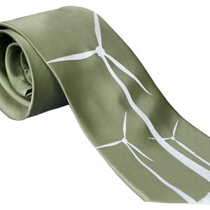Wind Turbine Tie, Men's Silk Necktie. Windmill Tie. Ecology, Clean ...