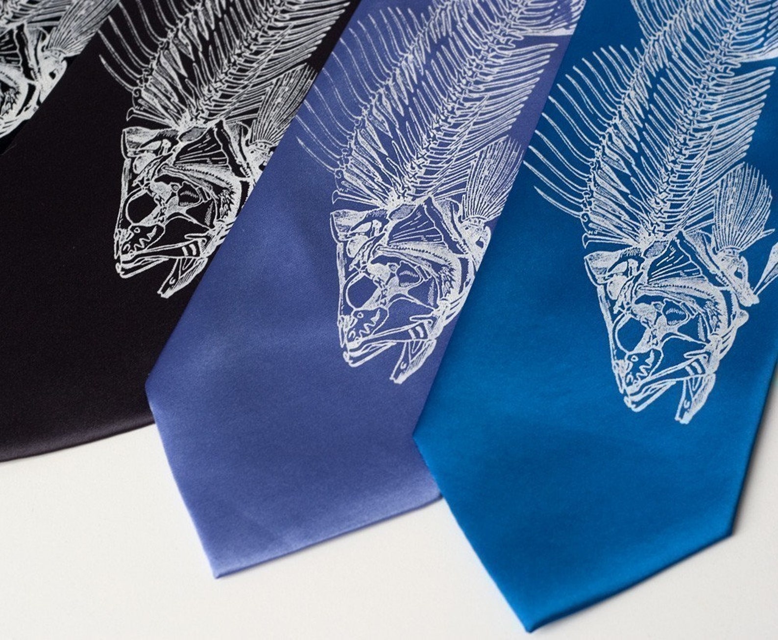 Fish Tie. Fish Skeleton Necktie Fishbone Tie. Gift for | Etsy