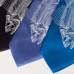 Fish Tie. Fish Skeleton Necktie, Fishbone Tie. Gift for Fisherman ...