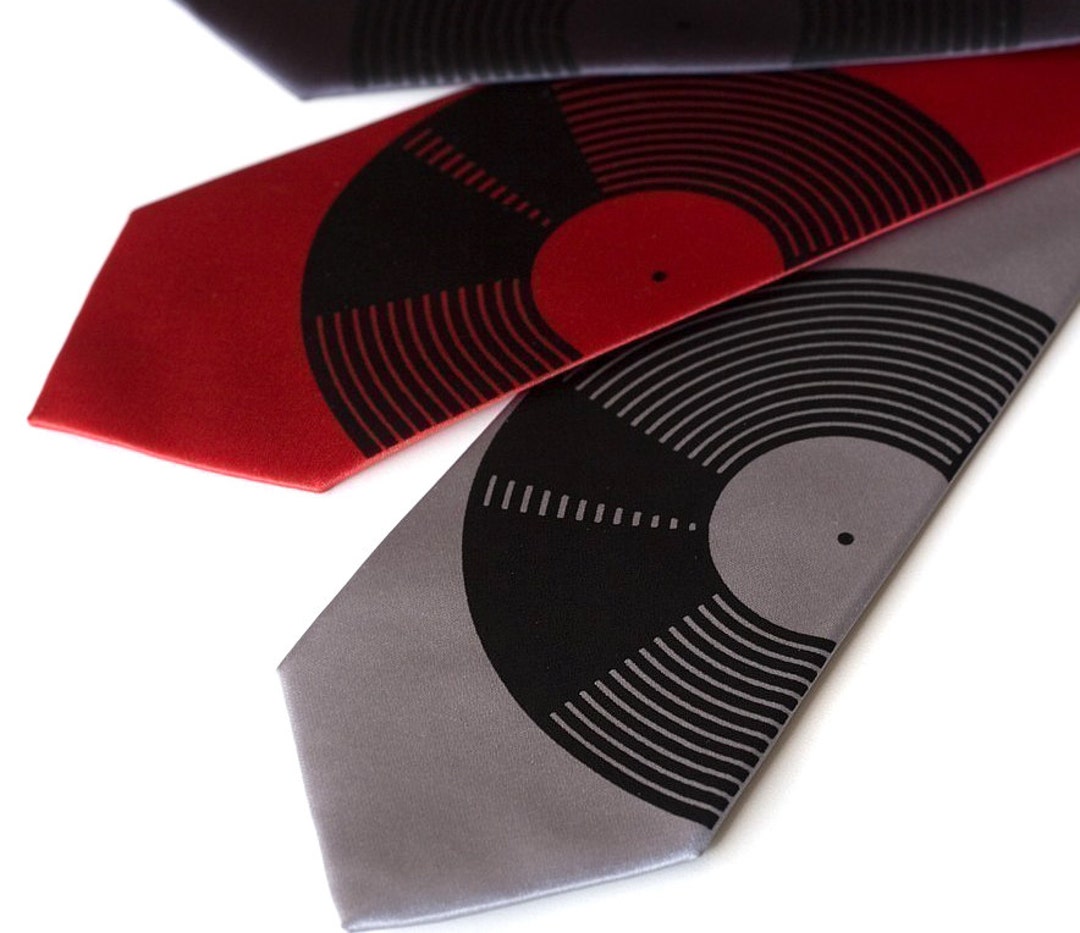 Vinyl Record Tie. Dj Gift Ideas 12" Record Album Mens Silk Necktie Gift ...