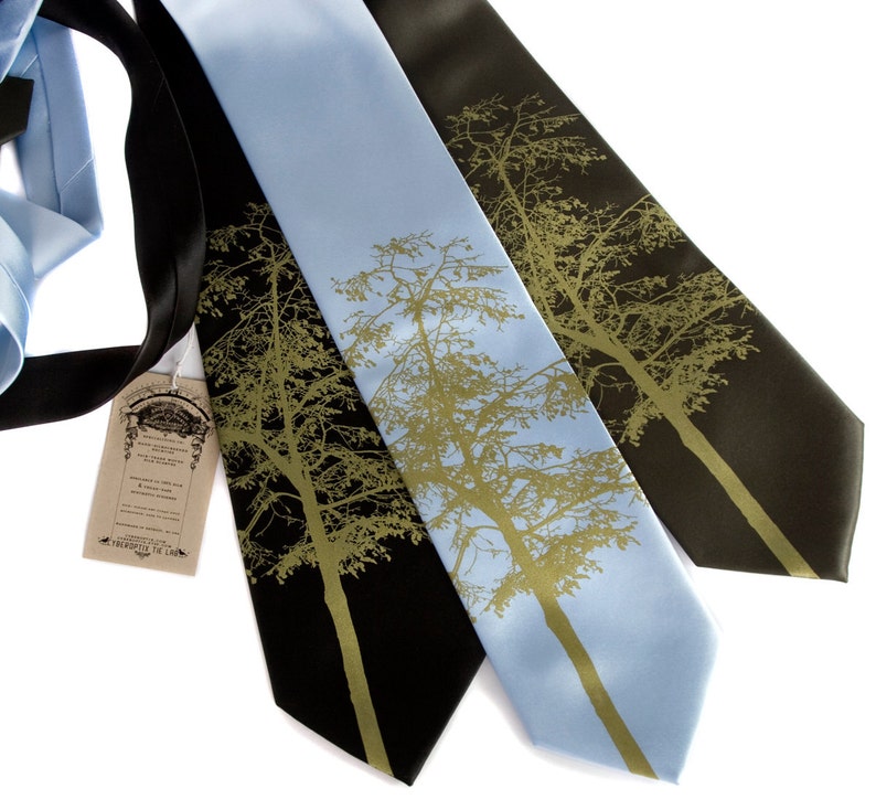 Aspen Tie, Tree Print Necktie. Groomsmen Gift, Resort Wedding. Aspen ...